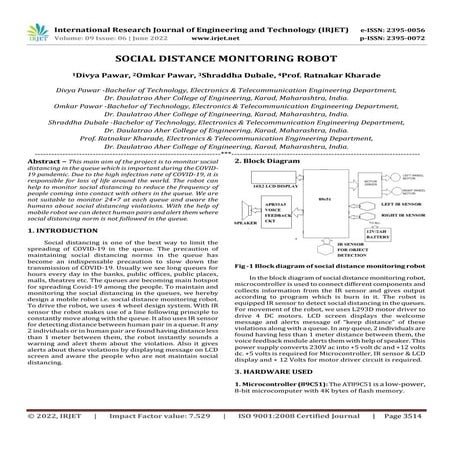 SOCIAL DISTANCE MONITORING ROBOT | PDF