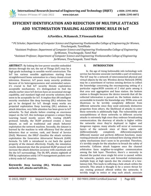 Efficient Identification And Reduction Of Multiple Attacks Add
