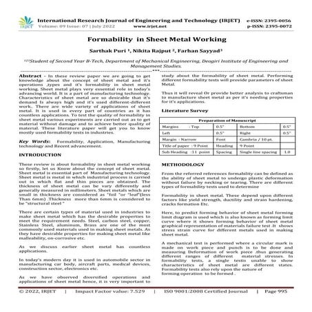 Formability in Sheet Metal Working | PDF