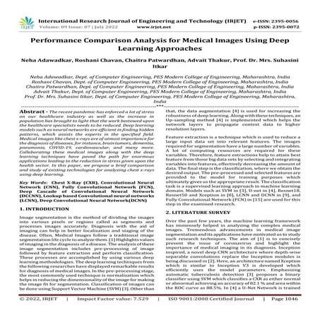Performance Comparison Analysis For Medical Images Using Deep Learning Approaches Pdf 