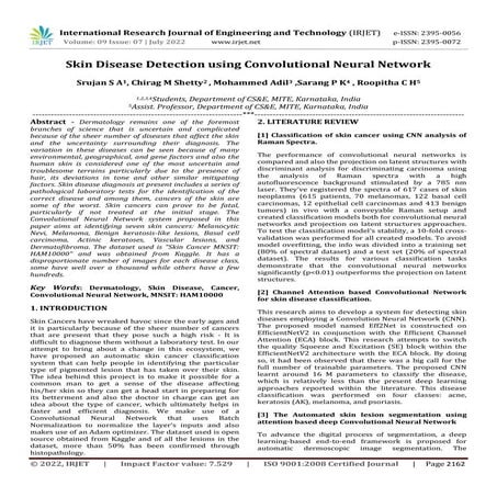 Skin Disease Detection using Convolutional Neural Network | PDF | Skin and Dermatology ...