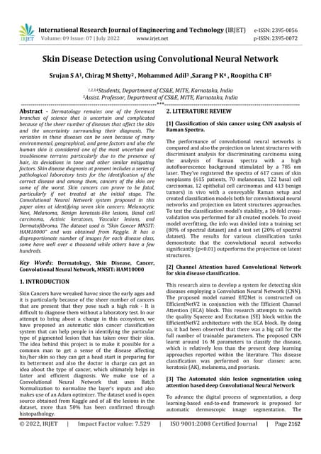 DETECTION OF DIFFERENT TYPES OF SKIN DISEASES USING RASPBERRY PI | PDF | Skin and Dermatology ...