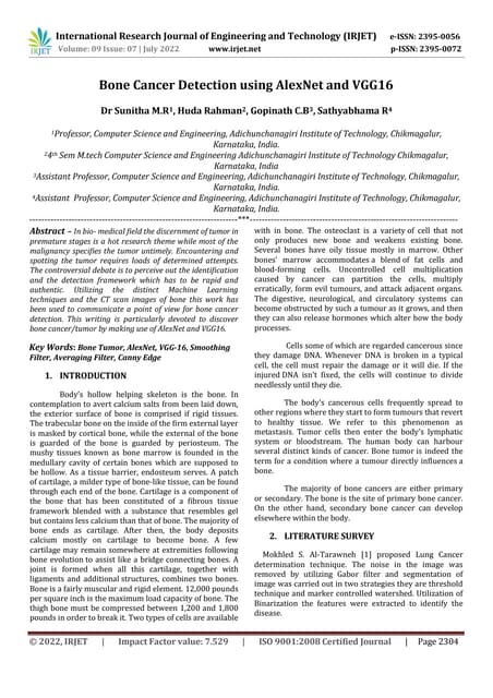 Bone Cancer Detection Using Alexnet And Vgg16 Pdf Bone And Joint