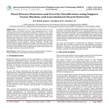 Plant Disease Detection and Severity Classification using Support Vector Machine and ...