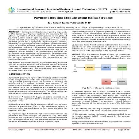 Payment Routing Module using Kafka Streams | PDF