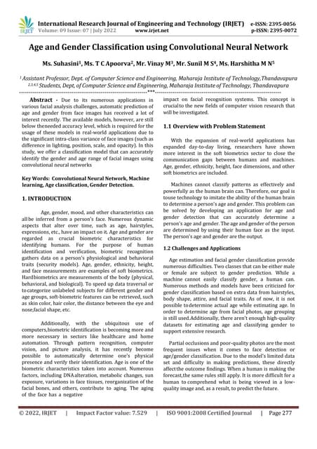Age And Gender Classification Using Convolutional Neural Network Pdf