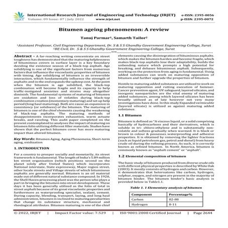 Bitumen ageing phenomenon: A review | PDF