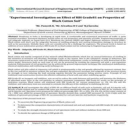 “Experimental Investigation on Effect of RBI Grade81 on Properties of ...