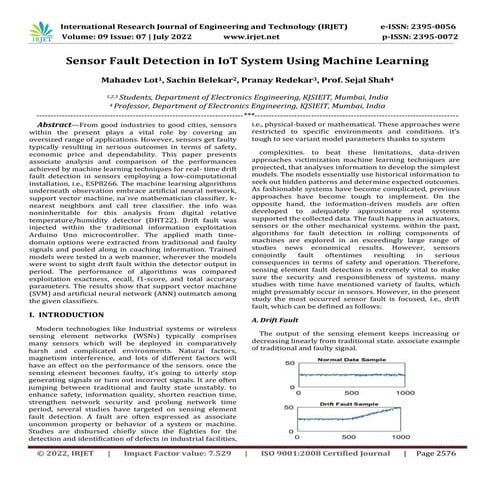 Sensor Fault Detection In Iot System Using Machine Learning Pdf