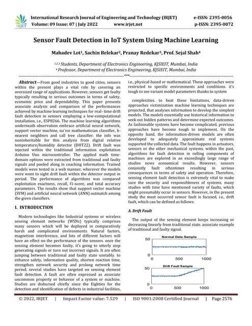 Sensor Fault Detection In Iot System Using Machine Learning Pdf