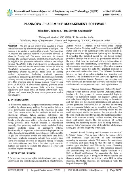 Placement Management System | PDF