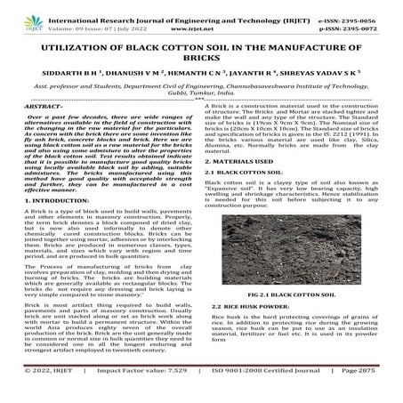 UTILIZATION OF BLACK COTTON SOIL IN THE MANUFACTURE OF BRICKS | PDF