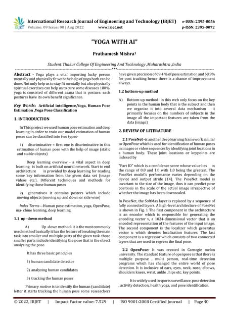 Yoga Pose Detection And Correction Using Posenet And Knn Pdf