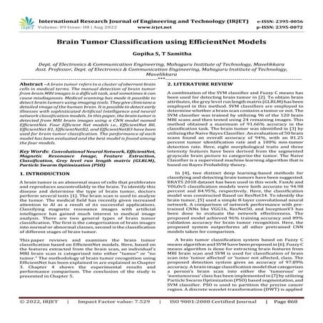 Brain Tumor Classification using EfficientNet Models | PDF