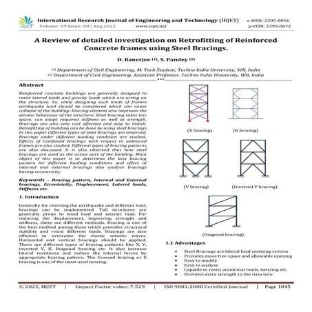 A Review of detailed investigation on Retrofitting of Reinforced Concrete frames using Steel ...