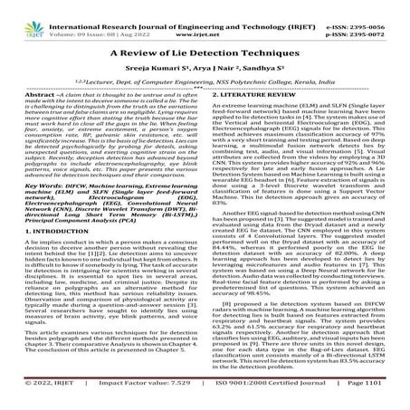 A Review of Lie Detection Techniques | PDF