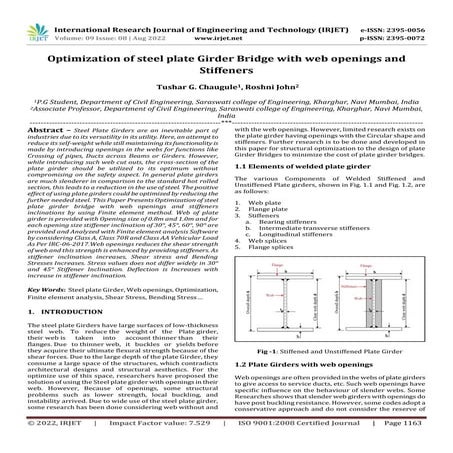 Optimization of steel plate Girder Bridge with web openings and ...