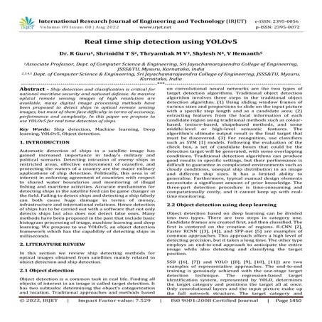 Object detection and ship classification using YOLOv5 | PDF