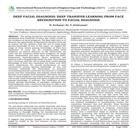 DEEP FACIAL DIAGNOSIS: DEEP TRANSFER LEARNING FROM FACE RECOGNITION TO ...