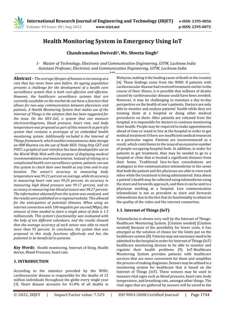 IOT BASED HEALTH MONITORING SYSTEM FOR COVID 19 PATIENT | PDF
