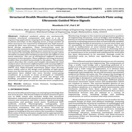 Structural Health Monitoring of Aluminium Stiffened Sandwich Plate using Ultrasonic Guided Wave ...