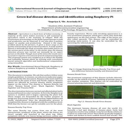 Green leaf disease detection and identification using Raspberry Pi | PDF