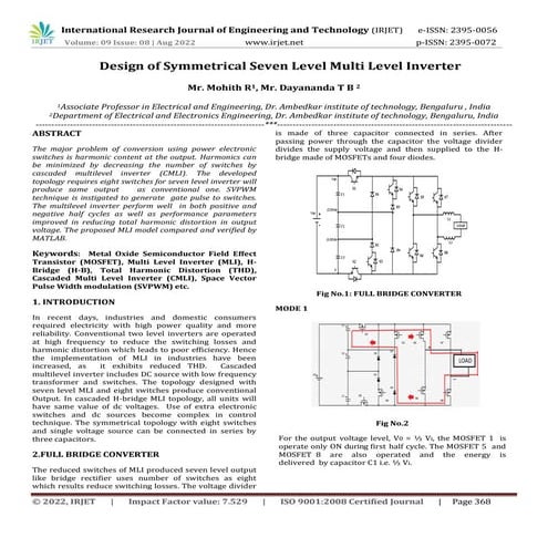 Design of Symmetrical Seven Level Multi Level Inverter | PDF