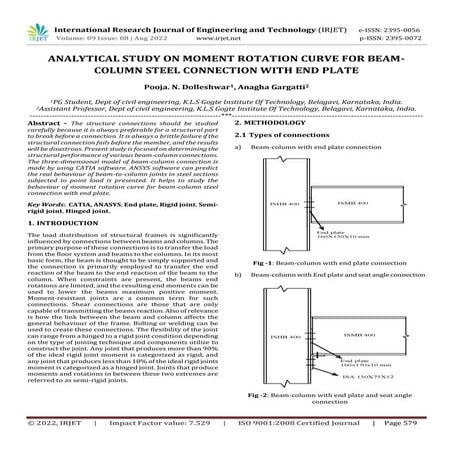 ANALYTICAL STUDY ON MOMENT ROTATION CURVE FOR BEAM- COLUMN STEEL ...