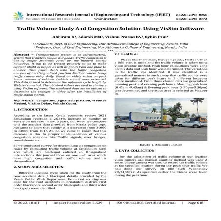 Traffic Volume Study And Congestion Solution Using VisSim Software | PDF