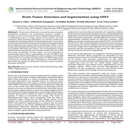 Brain Tumor Detection And Segmentation Using Unet Pdf