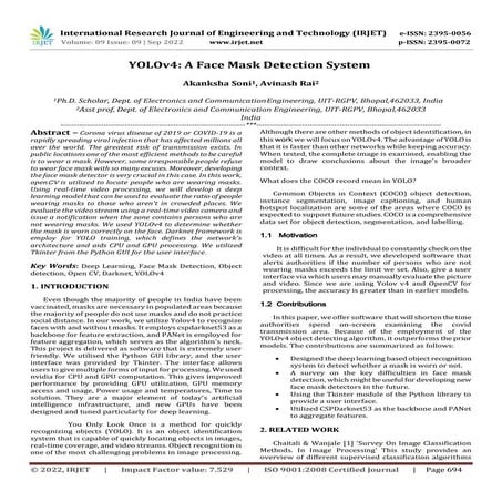Yolov4 A Face Mask Detection System Pdf 