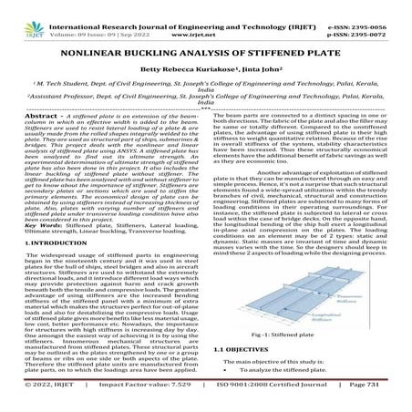 NONLINEAR BUCKLING ANALYSIS OF STIFFENED PLATE | PDF