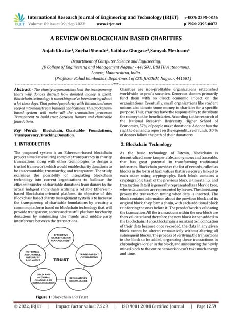 Charity System using Blockchain Technology | PDF