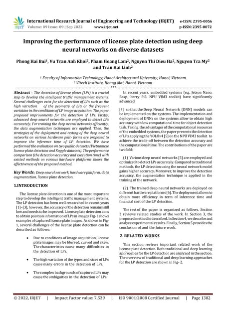 Improving The Performance Of License Plate Detection Using Deep Neural