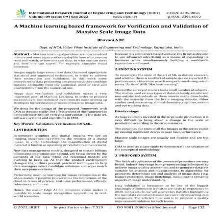 A Machine learning based framework for Verification and Validation of ...