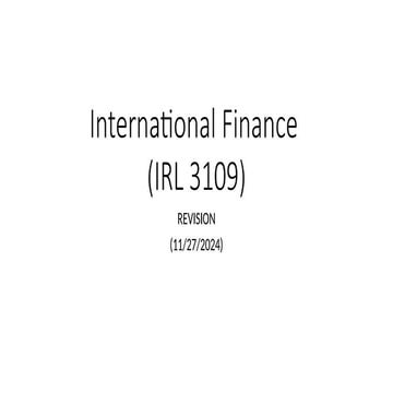 international Finance Review notes (fin-) | PPTX