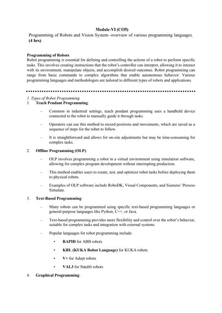 Btech 5th Semester Industrial Robotics Notes Module Ii Pdf