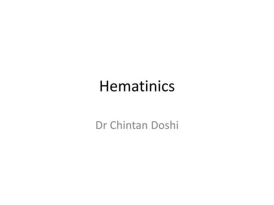 Haematinics | PPT | Blood Disorders | Diseases and Conditions