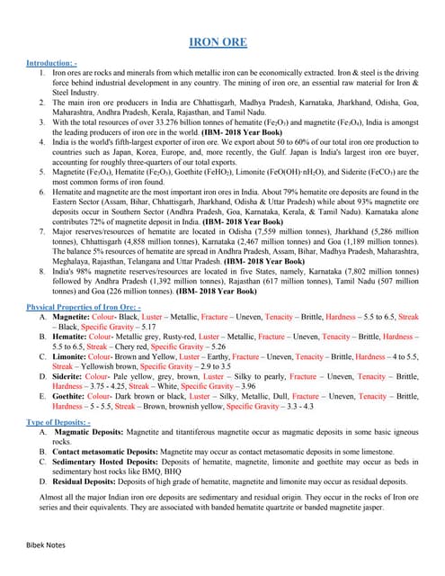 Seminar on iron ore beneficiation in india | PDF