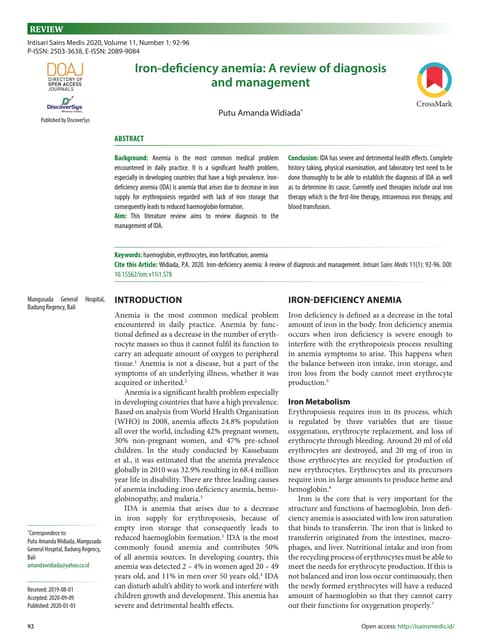 Anemia in The Patient with Cancer | PDF | Blood Disorders | Diseases ...