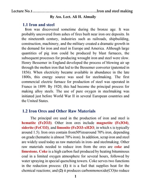 BASIC OXYGEN STEELMAKING (BOS) - The Processing Route (blast furnace ...