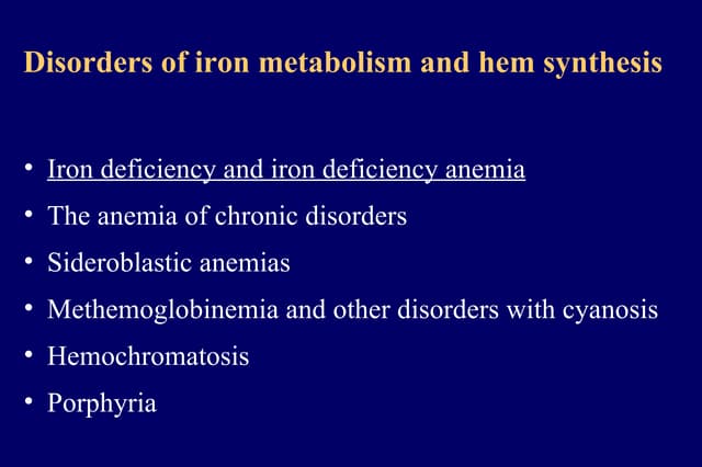 Iron deficiency anemia. | PPT