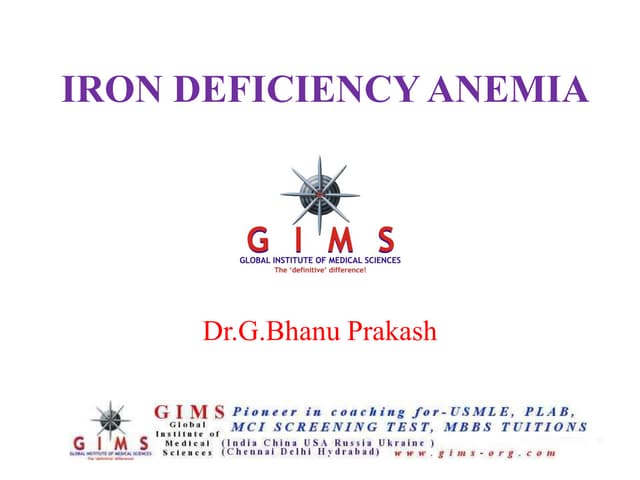 Iron deficiency anemia. | PPT