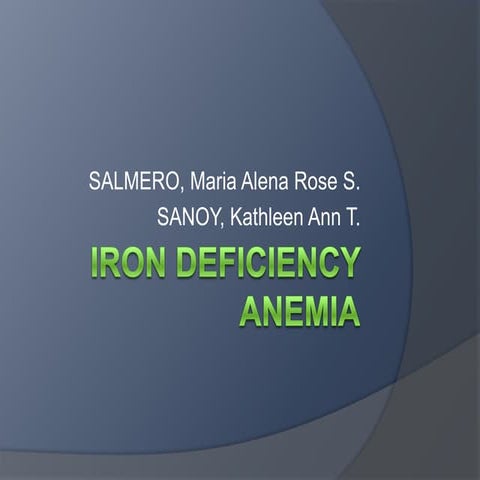 Iron deficiency anemia | PPT