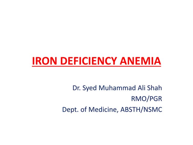 Case Study - Iron Deficiency Anemia | PPTX