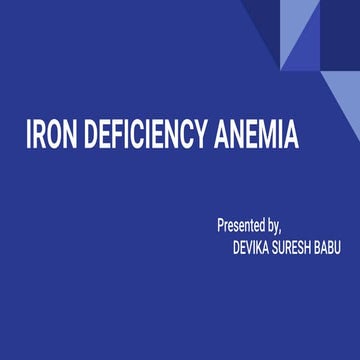 Comprehensive Treatment and Management of Iron Deficiency Anaemia | PPTX