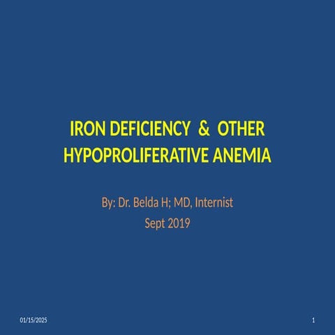 IRON DEFICIENCY ANEMIA for medical students | PPT