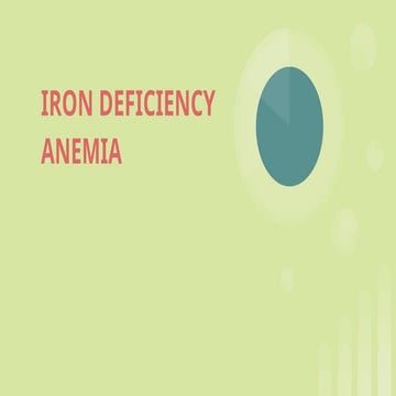 Iron deficiency anemia (IDA) Diagnosis & Management (2025) | PDF