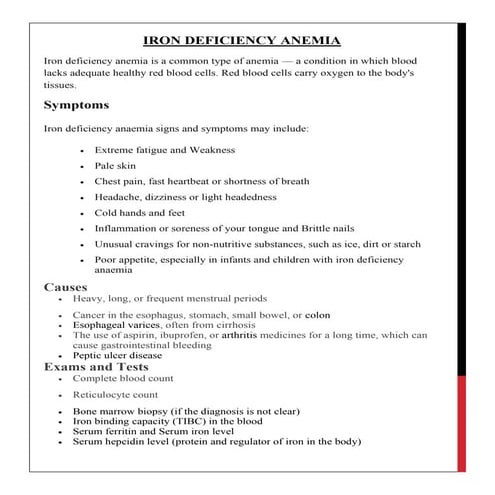 IRON DEFICIENCY ANEMIA | PDF