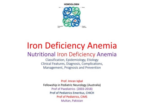 Iron deficiency anemia in children | PPT